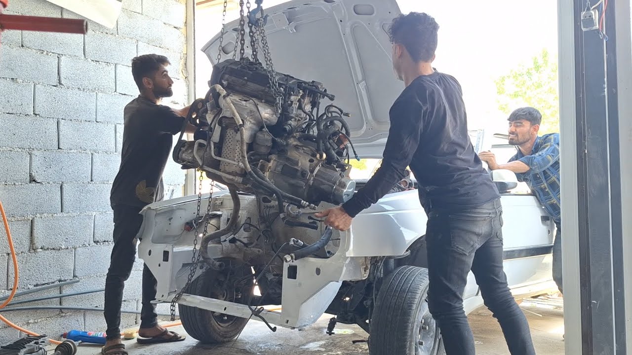Complete reconstruction of accidental car, engine repair, hammering, painting, PDR,2024 - YouTube