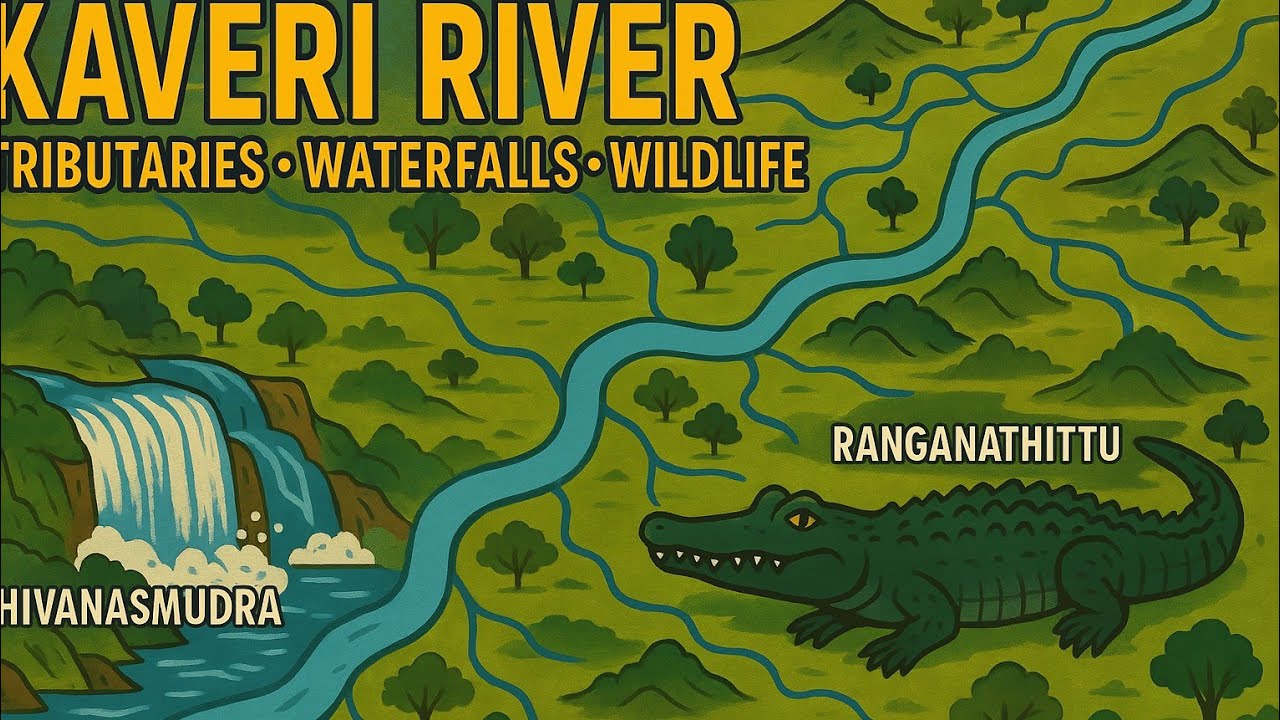 Kaveri River: Tributaries, Waterfalls & National Parks - YouTube