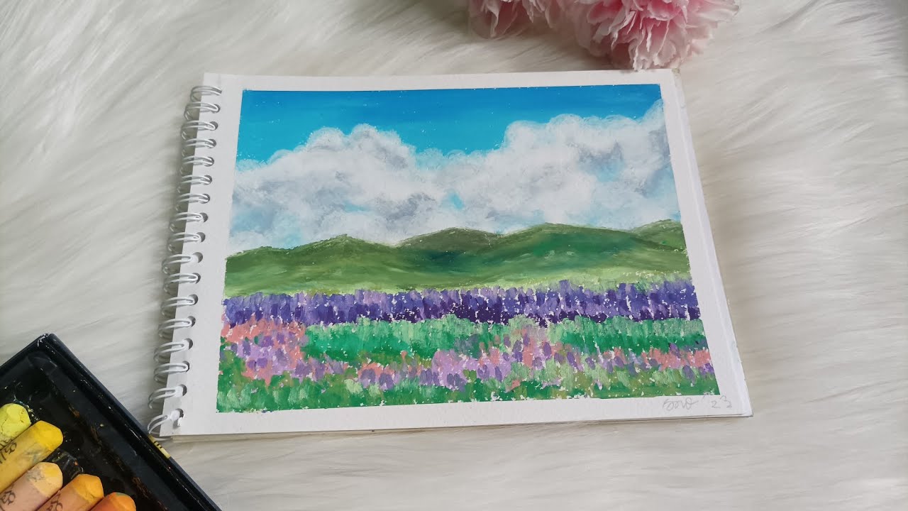 Terapi Seni Melukis Pemandangan Aesthetic dengan Soft Oil Pastel - YouTube