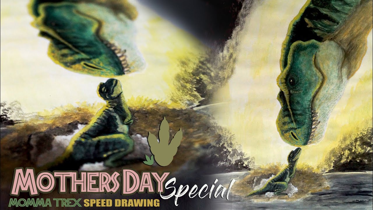 Let's Draw MOMMA T-REX (Mothers day Special) - YouTube