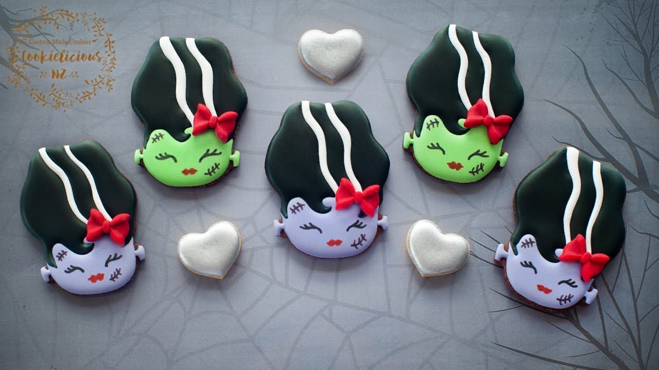 Halloween Cookies - How to make FRANKENSTEIN'S BRIDE Cookies - YouTube