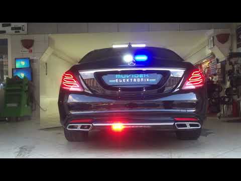 Mercedes Benz W222 S Kasa Makam Arabası Çakar-Siren Uygulaması