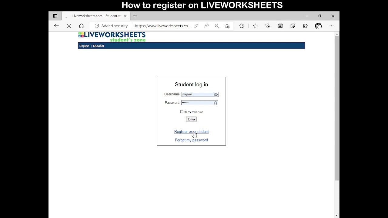 Register your student account on LIVEWORKSHEETS - YouTube