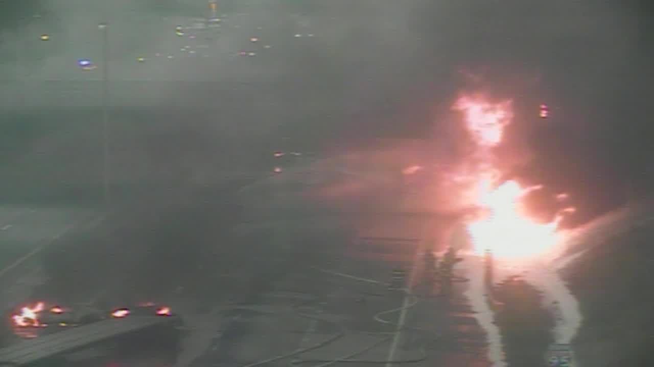 Tanker fire on I-95 in Norwalk, CT - YouTube