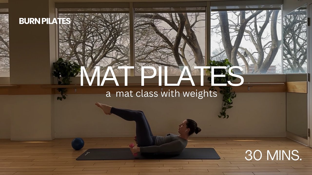 MAT PILATES Class with weights 30 mins. - YouTube