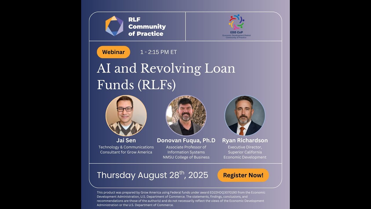 Webinar Recording: AI & Revolving Loan Funds (Co-hosted by Grow America ...