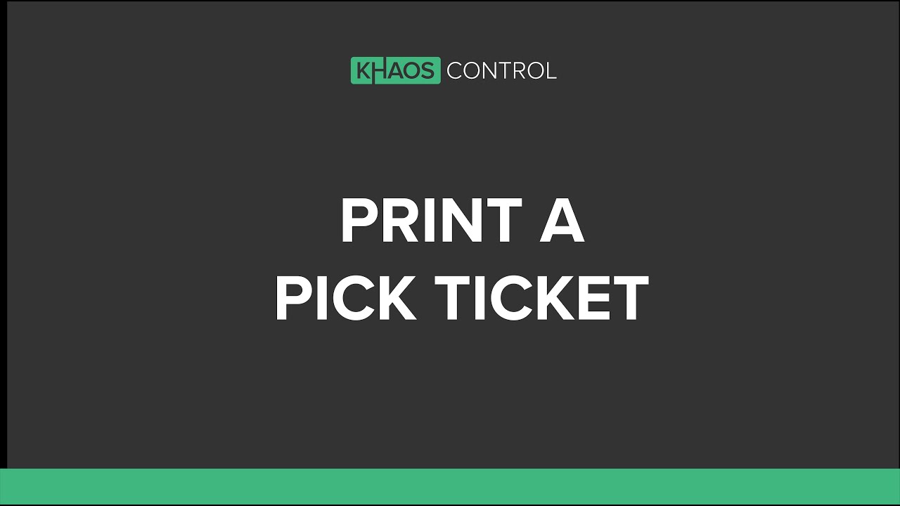 Print a Pick Ticket in Sales Invoice Manager - YouTube