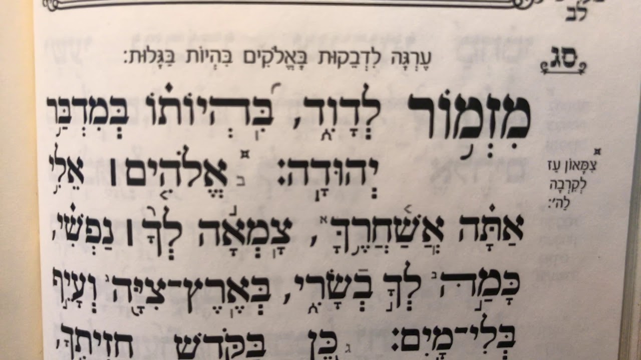 תהלים פרק סג׳ Tehillim perek 63 chapter 63 - YouTube