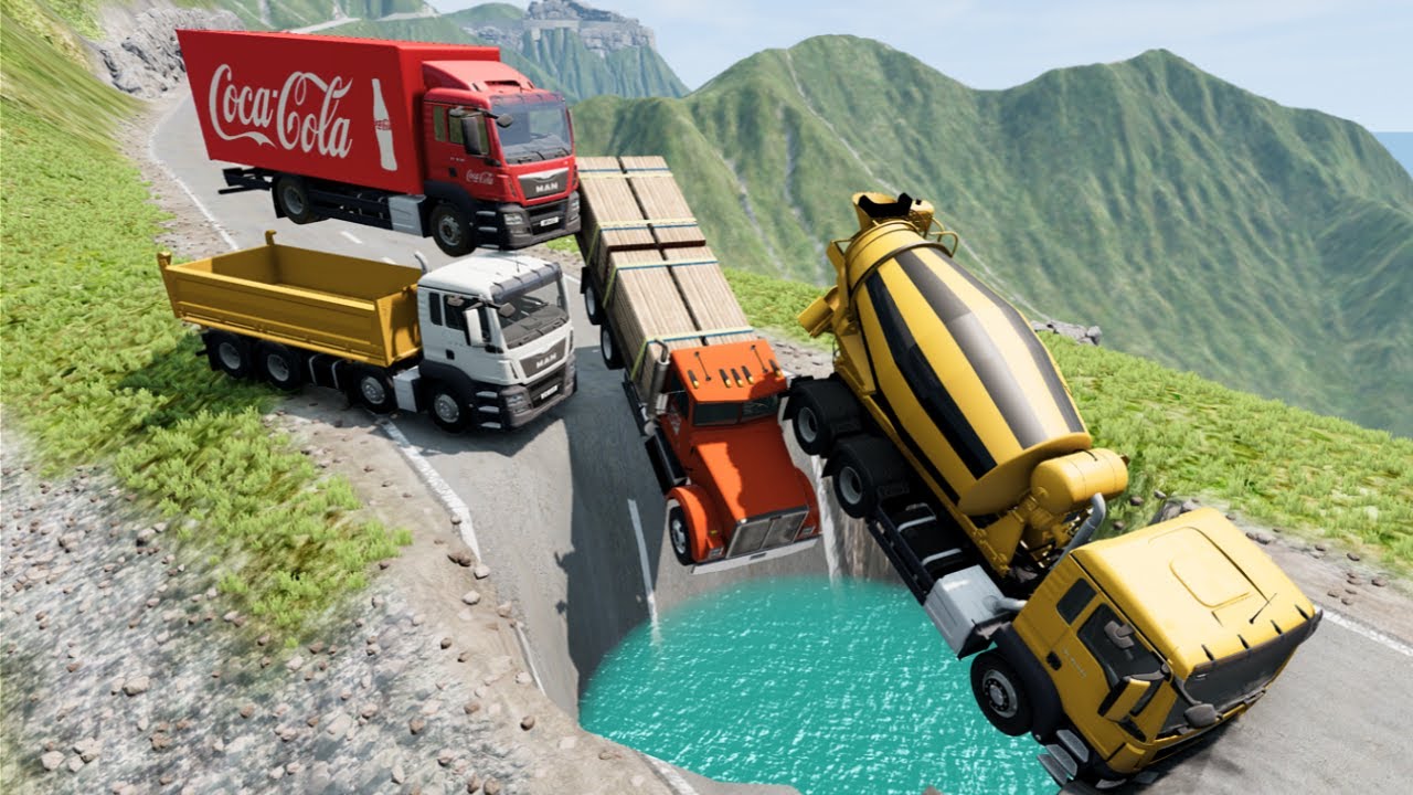 Mobil Kecelakaan Masuk Lubang Permainan Mobil Mobilan Simulator Beamng ...