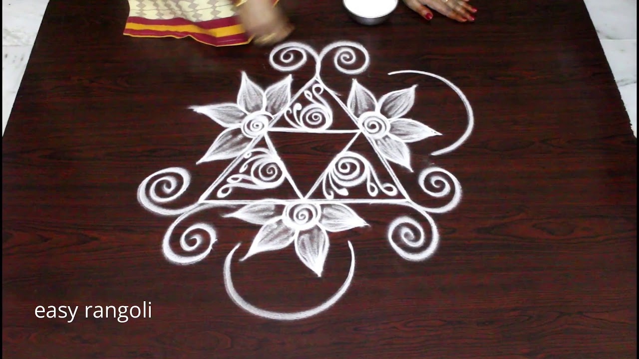 Triangular freehand beautiful muggulu designs by easy rangoli - new ...