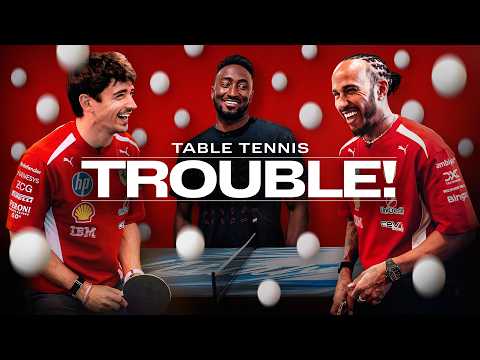Lewis Hamilton vs Charles Leclerc in table tennis battle