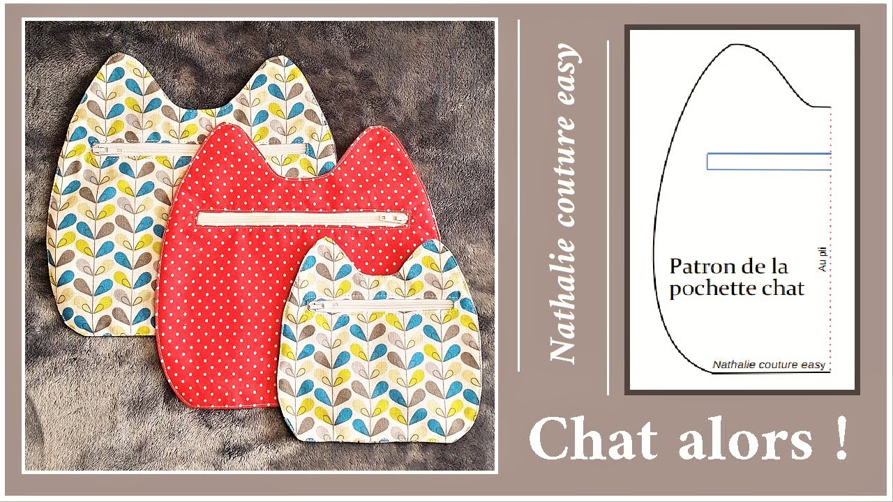 Un tutoriel pour confectionner ses pochettes chats , patron PDF gratuit ...