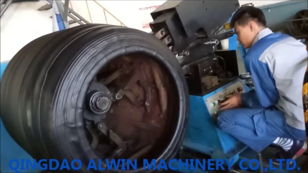 OTR tire building and twining second position---Awi - YouTube