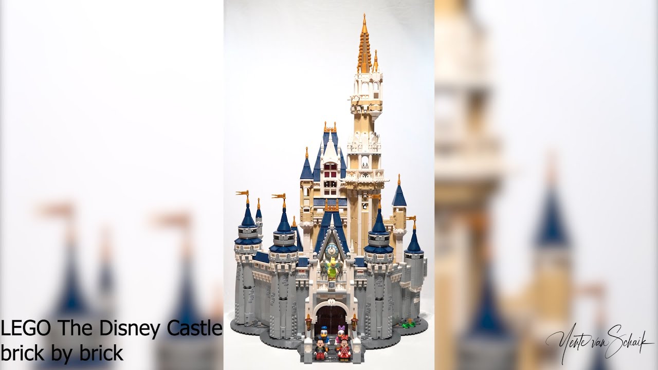LEGO The Disney Castle, brick by brick timelapse - YouTube