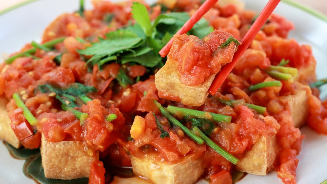 Fried Tofu With Tomato Sauce | Tofu With Tomato Sauce Recipe ...