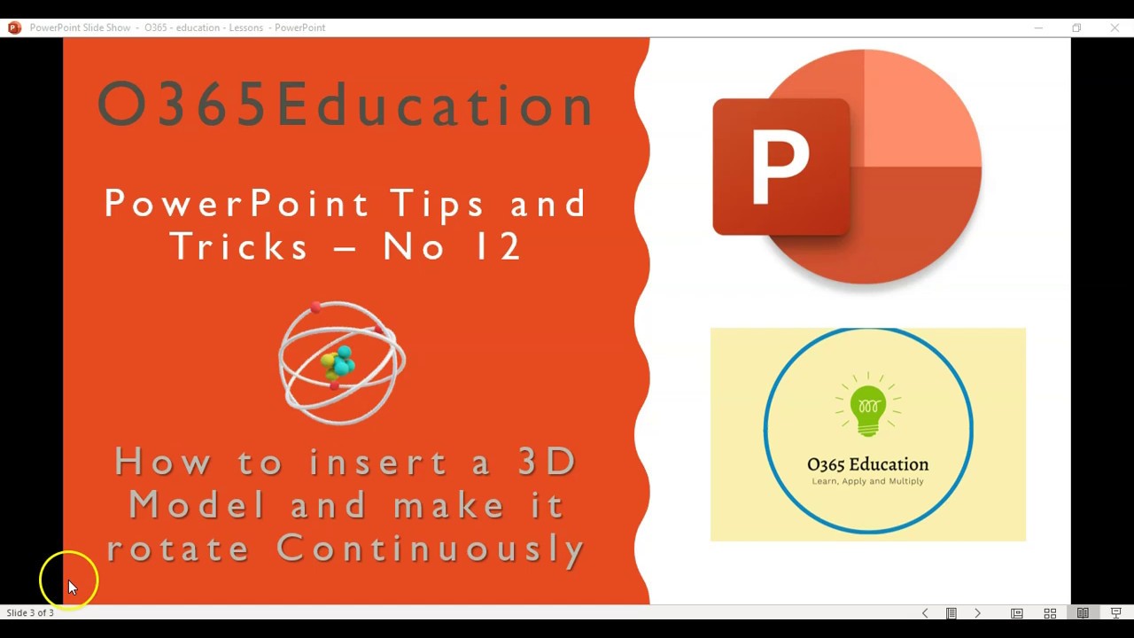 PowerPoint Tips and Trick - Part12 - 3D Model and Turntable Animation ...