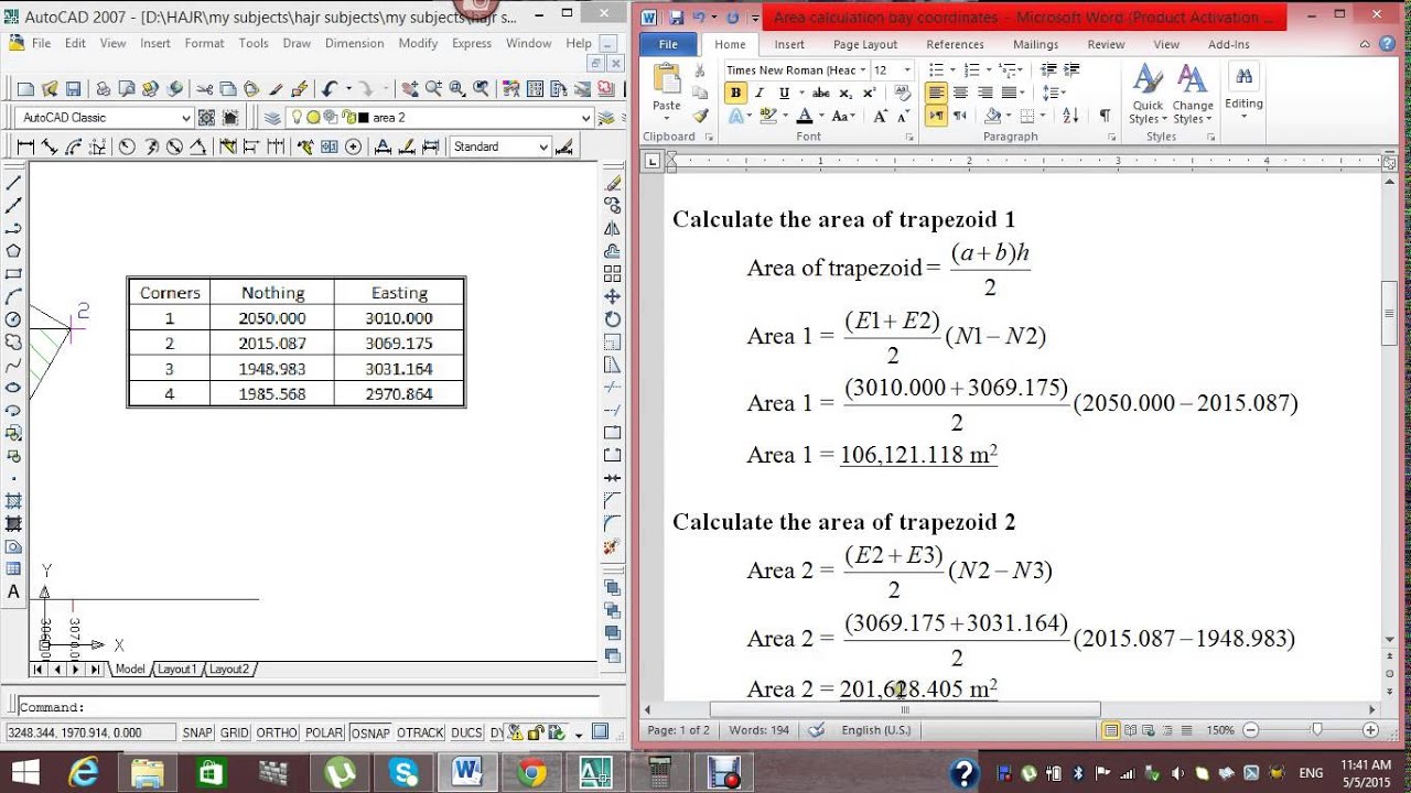 Area by coordinate method part 3 - YouTube