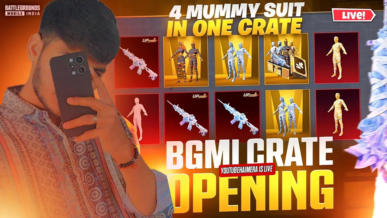MUMMY SUIT CRATE OPENING | DAY 32 | 500 SOON ? | BGMI LIVE ...
