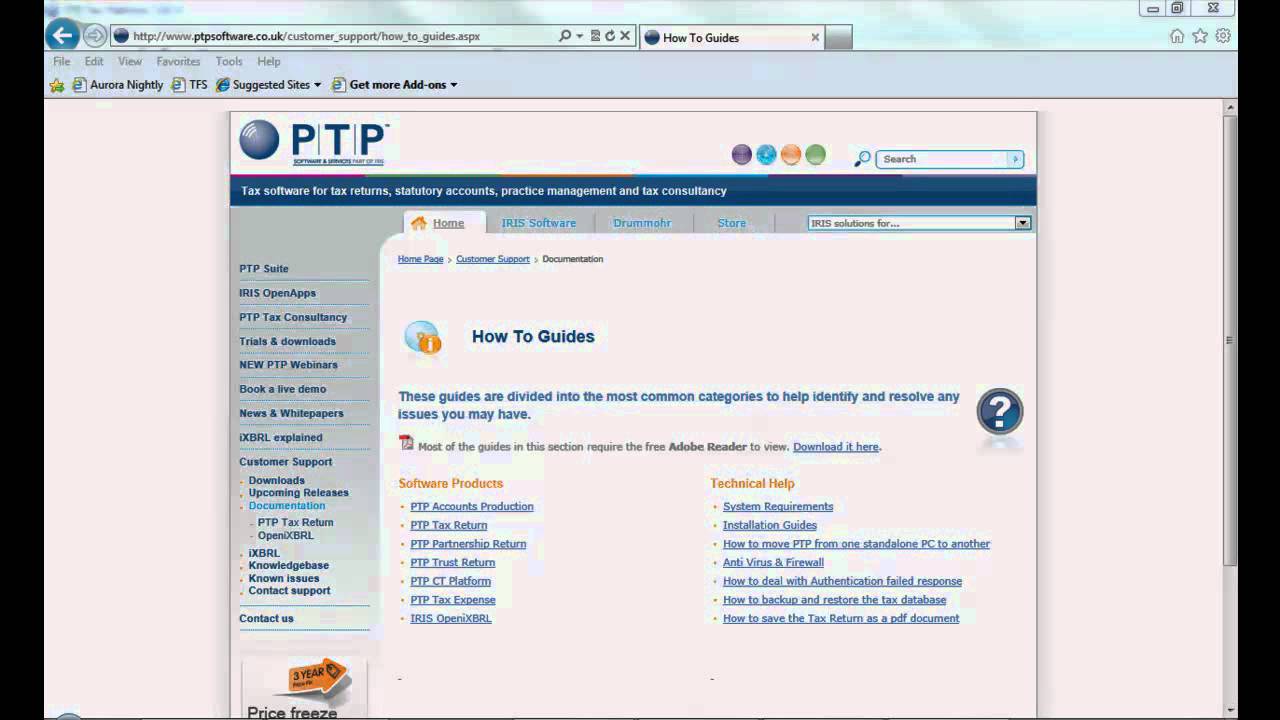 PTP Software refresher training 2012 Lesson 7 - online documentation ...