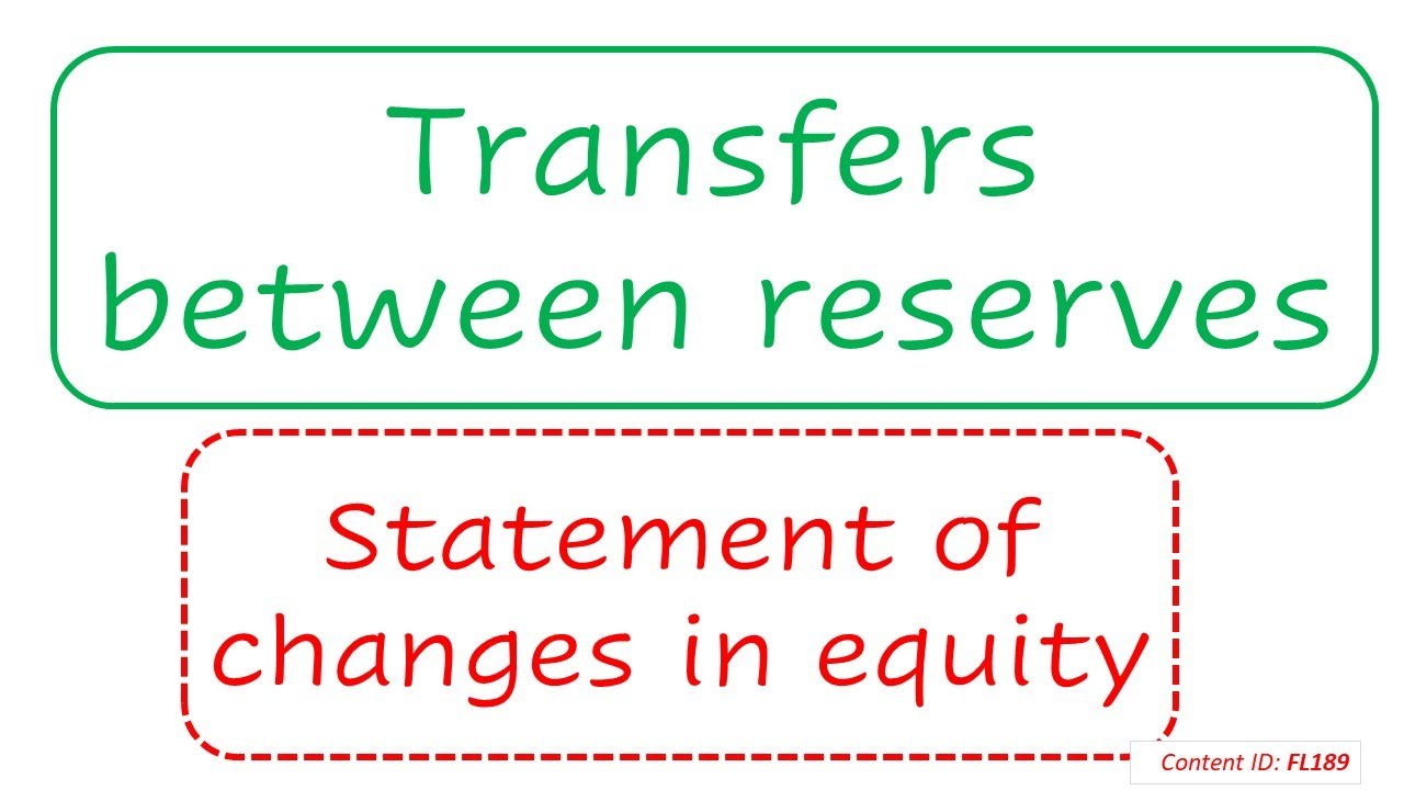 Transfers between reserves | Statement of changes in equity (FL189 ...