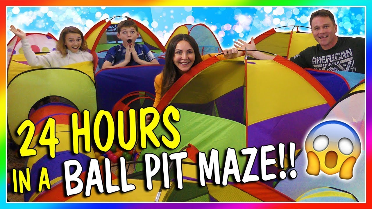 24 HOURS IN A BALL PIT MAZE | We Are The Davises - YouTube