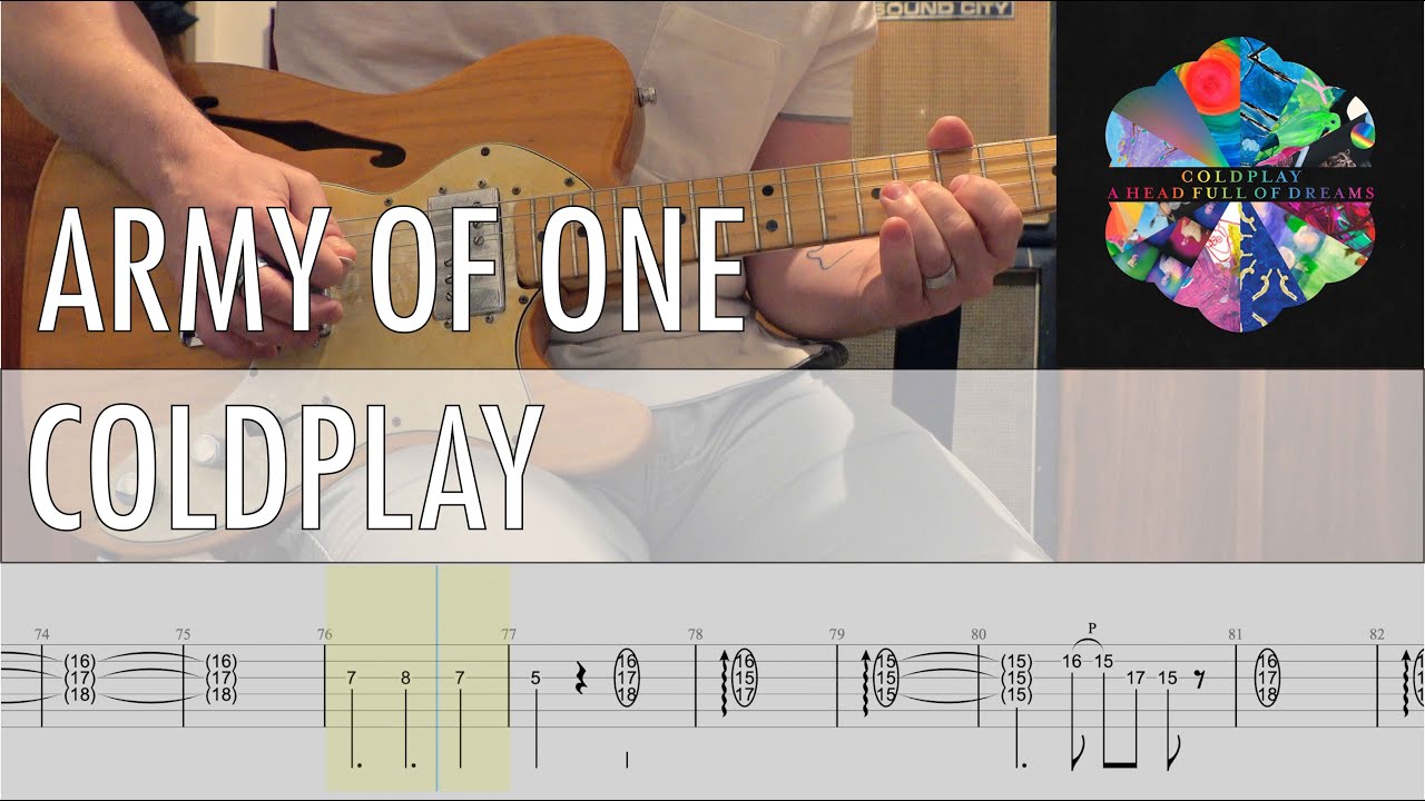 Army Of One Coldplay Cover • Guitar Tab • Tutorial • Lesson - YouTube