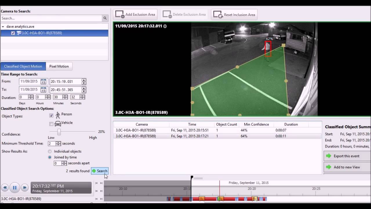 Avigilon HD Video Analytics Searching for a person - YouTube