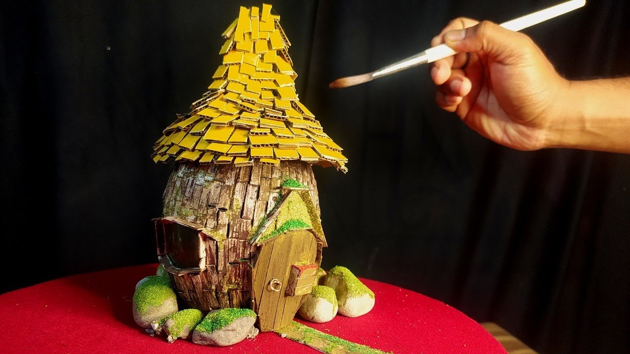 DIY || How To Make a Hobbit House Using Glass and Cardboard || Craft ...