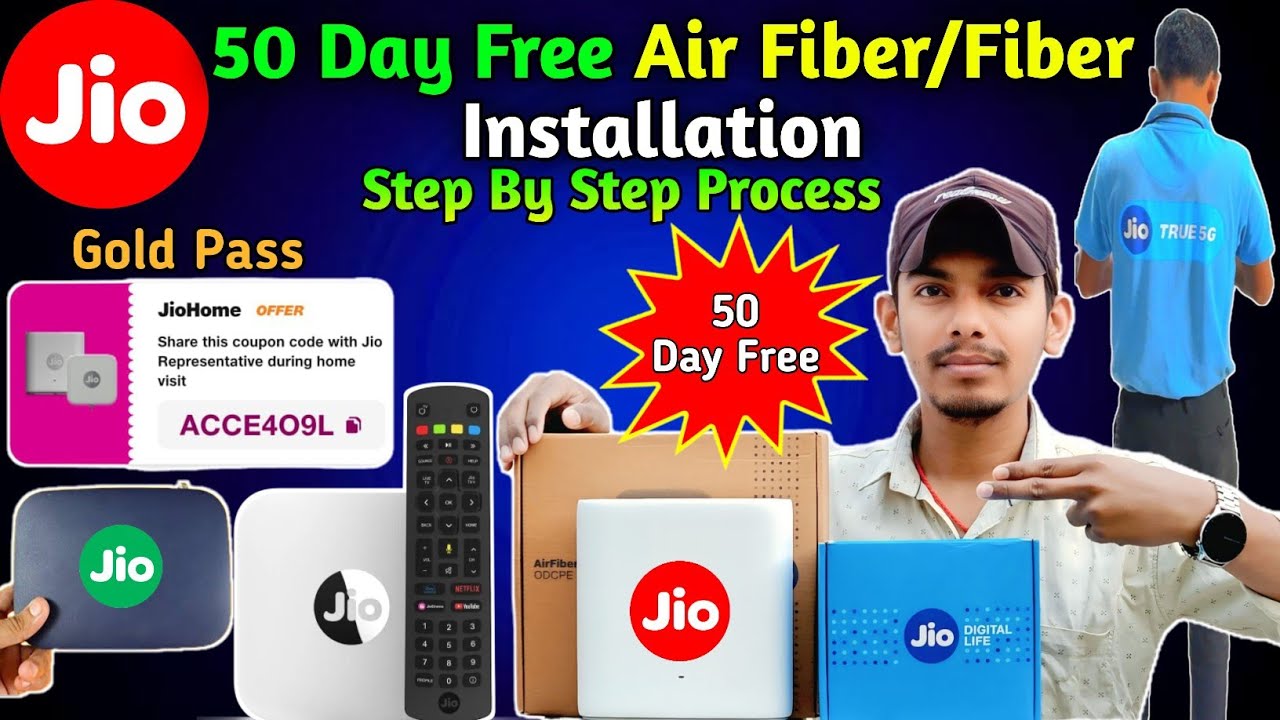 Jio AirFiber 50 Days FREE Full Process Activation & Installation Gold ...