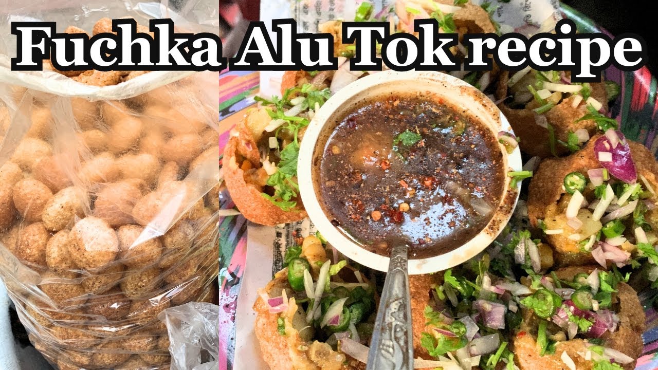 Fuchka alu makha masala recipe | street food fuchka eating | tok jhal ...