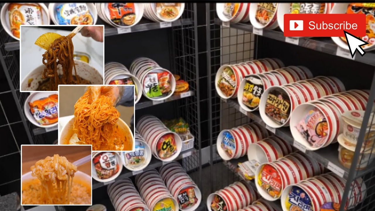 Amazing automatic ramen machine in Korea. Unlimited toppings are free ...