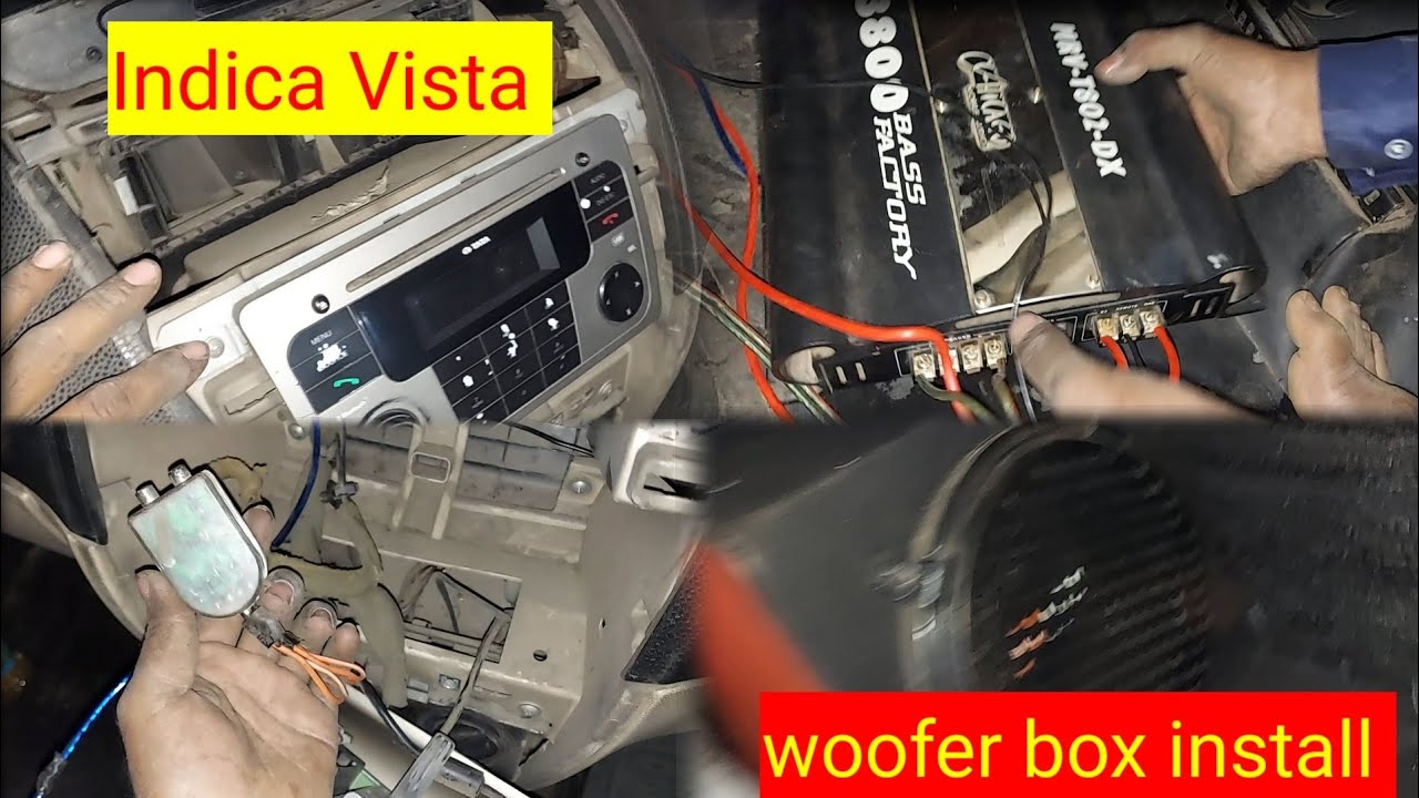 tata Indica Vista woofer box install new woofer and amplifier JBL ...