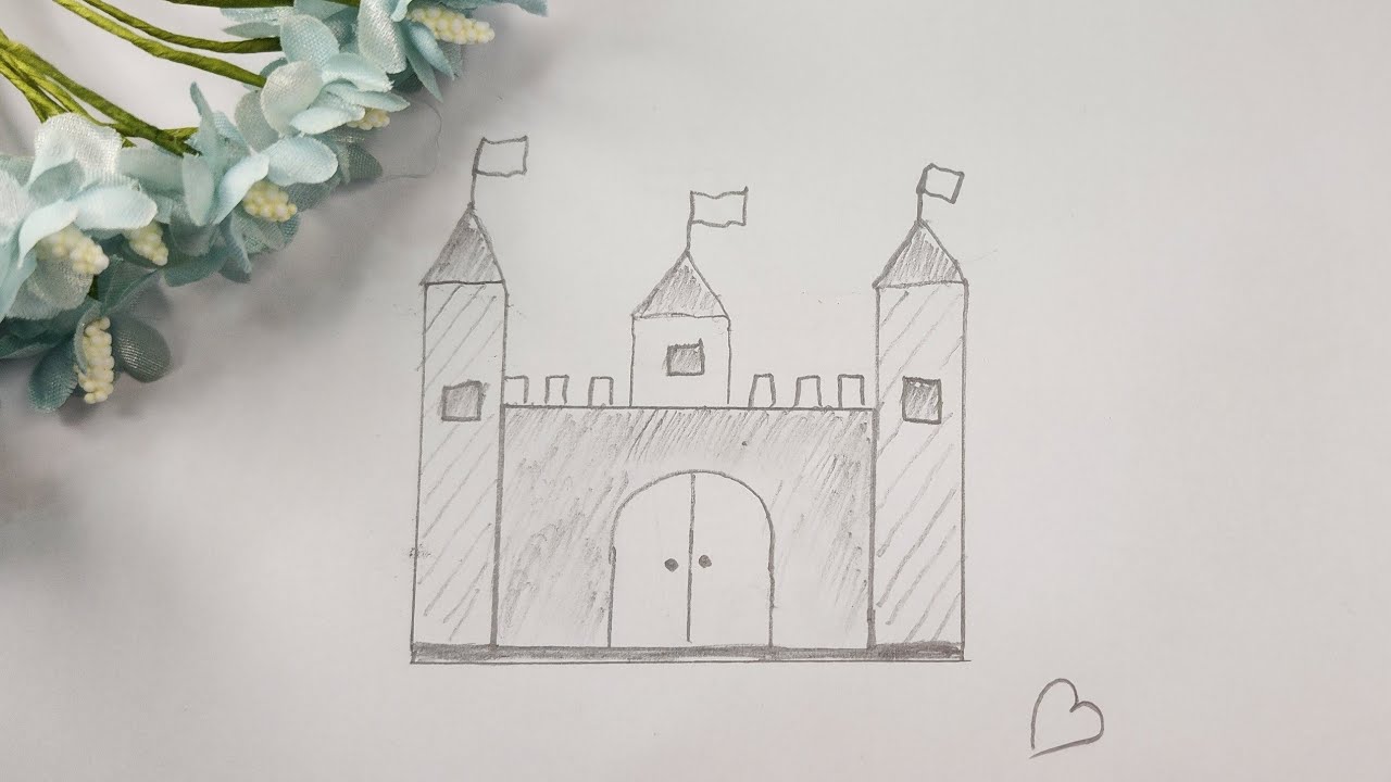 How To Draw A Castle For Beginners Step By Step: Castle Drawing for ...