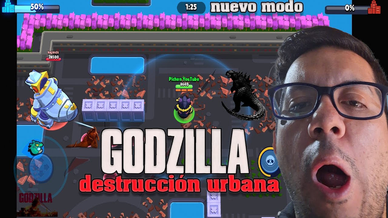 jugando el nuevo modo Godzilla destrucción urbana Brawl Stars😱🦖 - YouTube