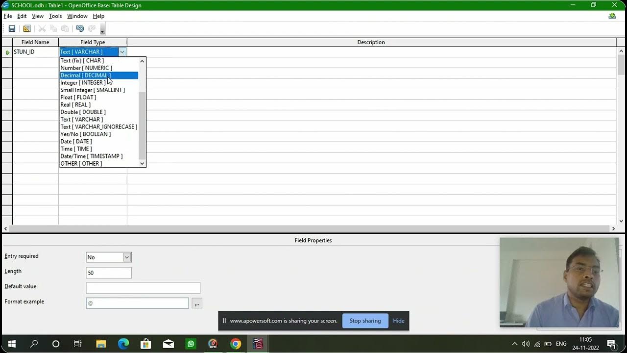 CLASS 10TH IT UNIT-3 DATABASE.HOW TO CREATE TABLE IN OPENOFFICE BASE. - YouTube