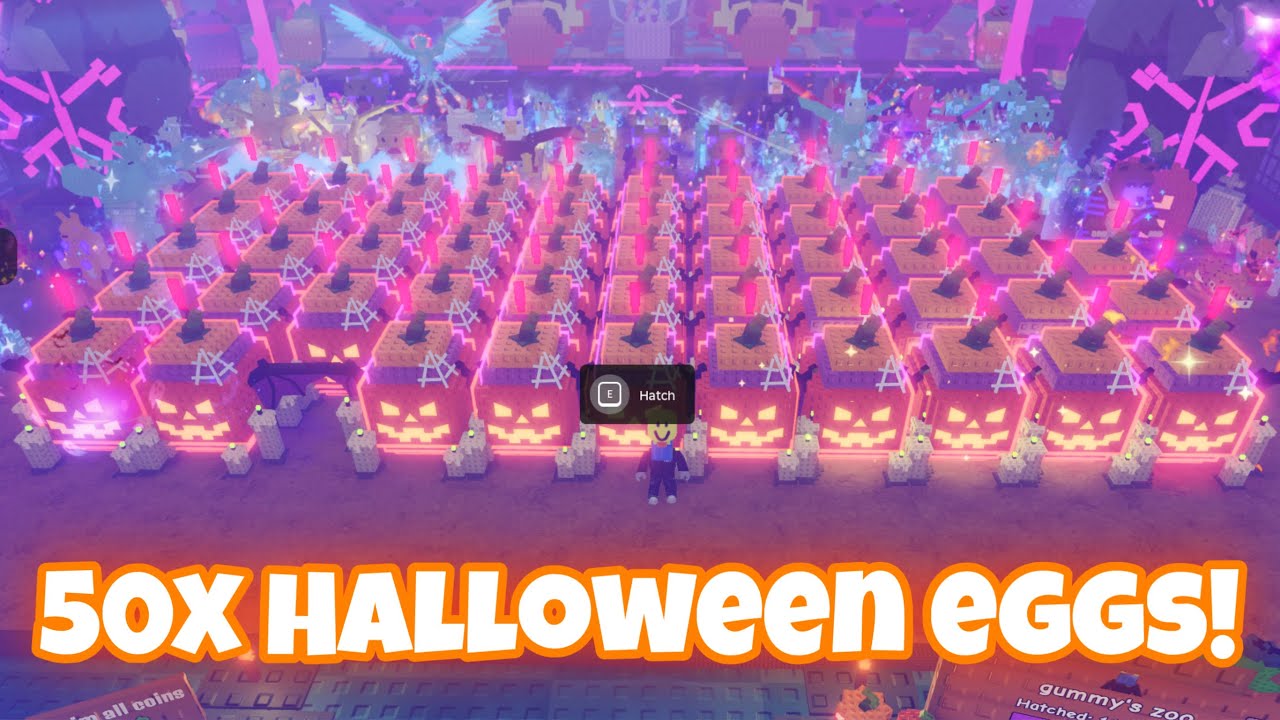 I HATCHED 50 HALLOWEEN EGGS IN BUILD A ZOO!! - YouTube