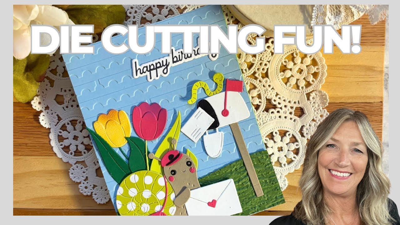 Die Cutting fun with this Cute little Snail Mail set. Let's make a Card ...