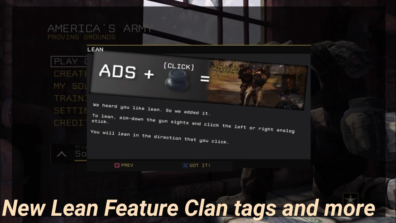 New Lean Feature Clan Tags and More America's Army:Proving Grounds(PS4 ...