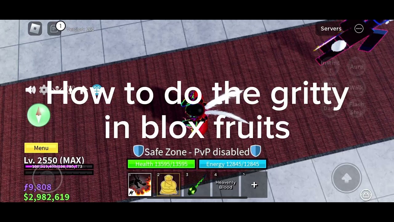 How to do the gritty in blox fruits - YouTube
