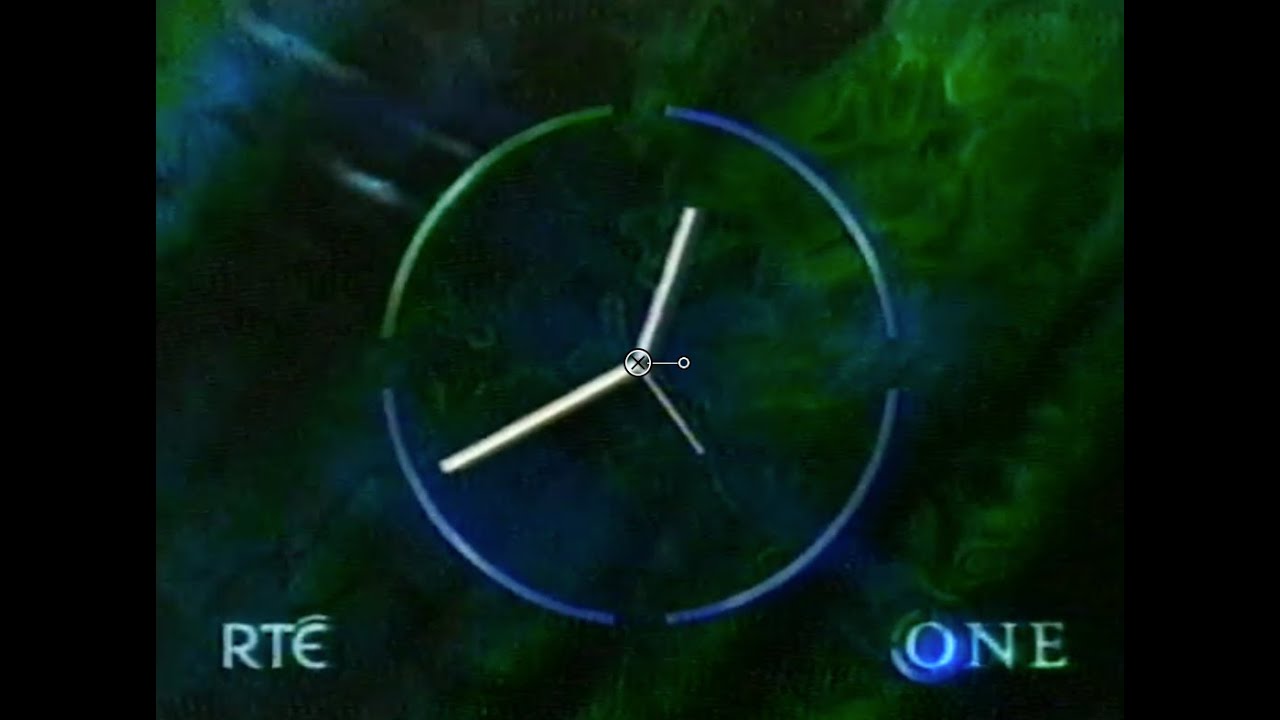 Irish National Anthem on RTE after the End of Programme Clock with ...