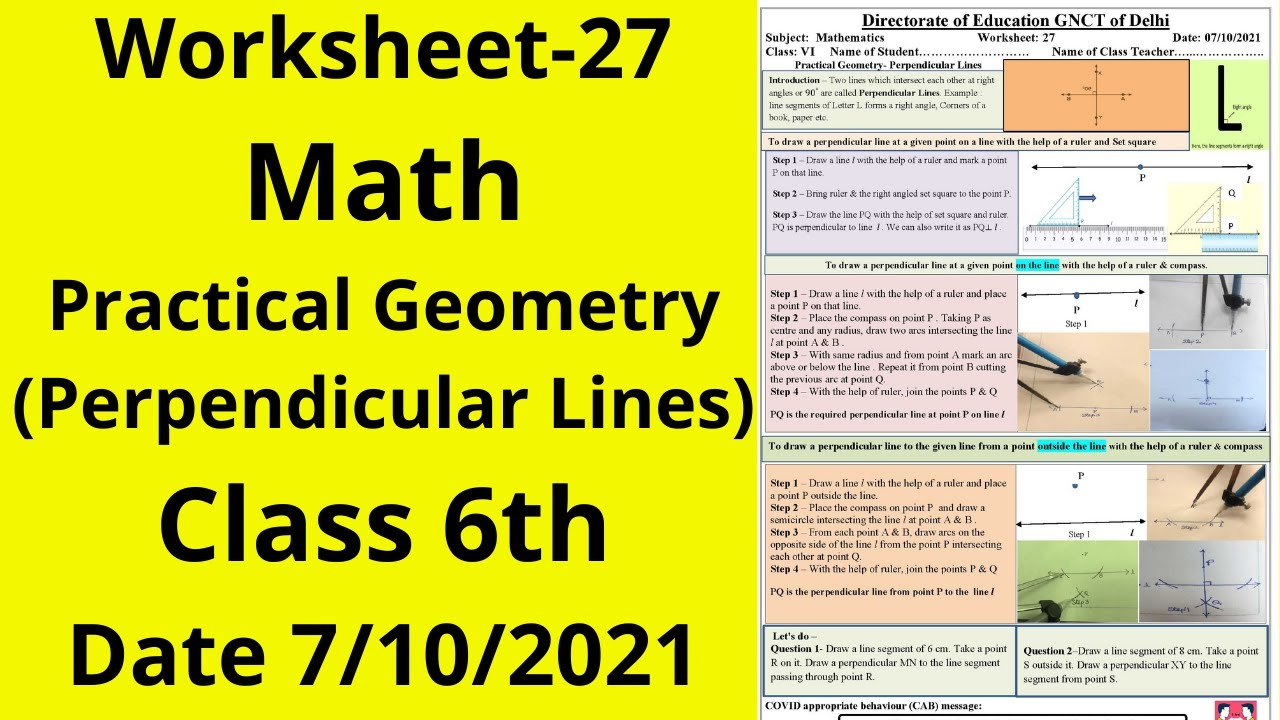 Worksheet 27 Math class 6 (7/10/21) English Medium / worksheet Math ...