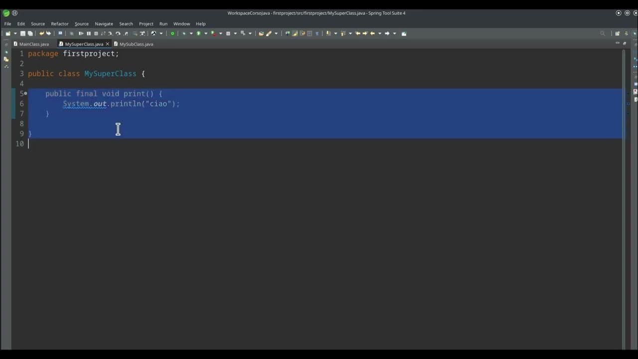 La keyword final in java. I 3 casi d' uso - YouTube