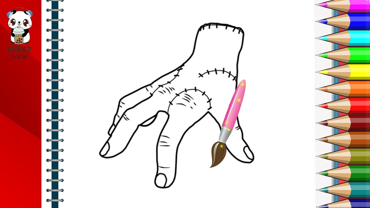 How to draw HAND from WEDNESDAY Tutorial very easy | Cum sa desenezi ...