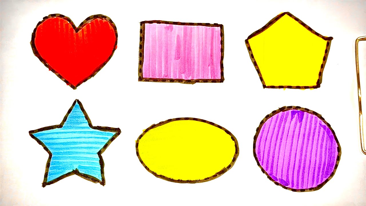 Learn 2d shapes l 2d shapes drawing activity for kids l colors for ...