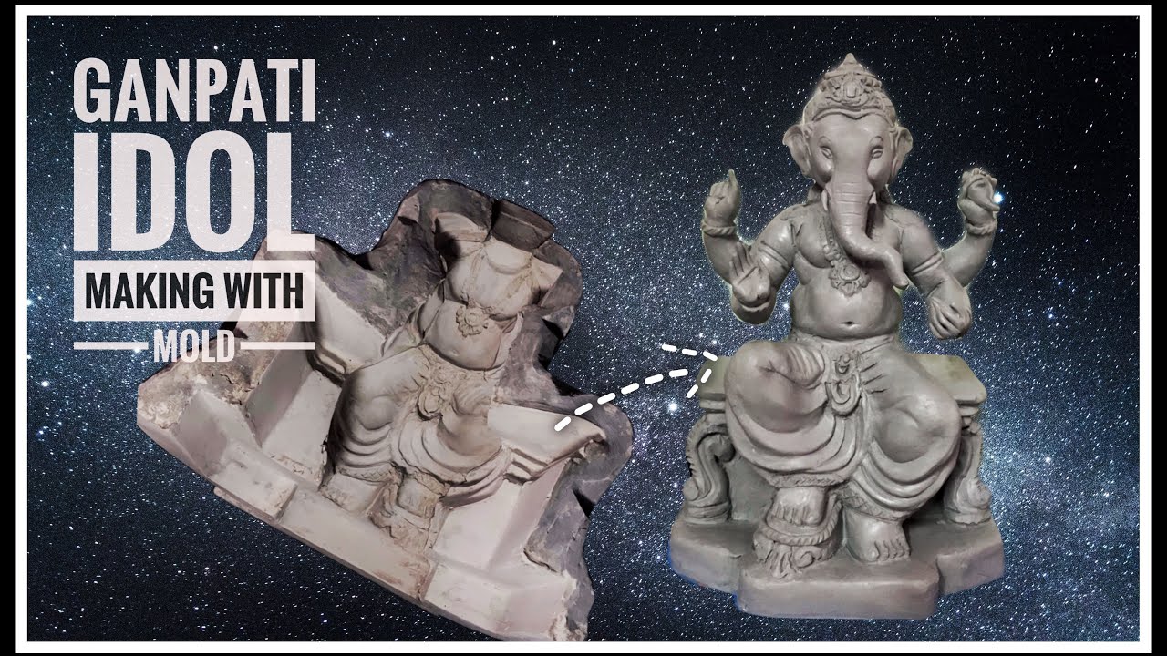 Making of mumbai cha raja | Ganesh idol making from mold | udit patil ...