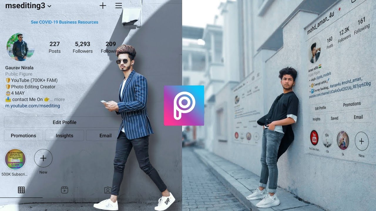 Instagram Profile Wall Photo Editing in PicsArt | PicsArt Editing ...