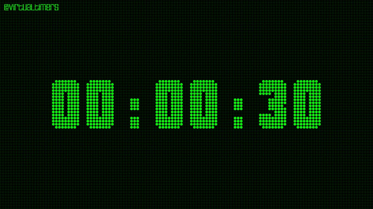 30 Second Countdown Timer - Green LED with Alarm and Time Markers ...