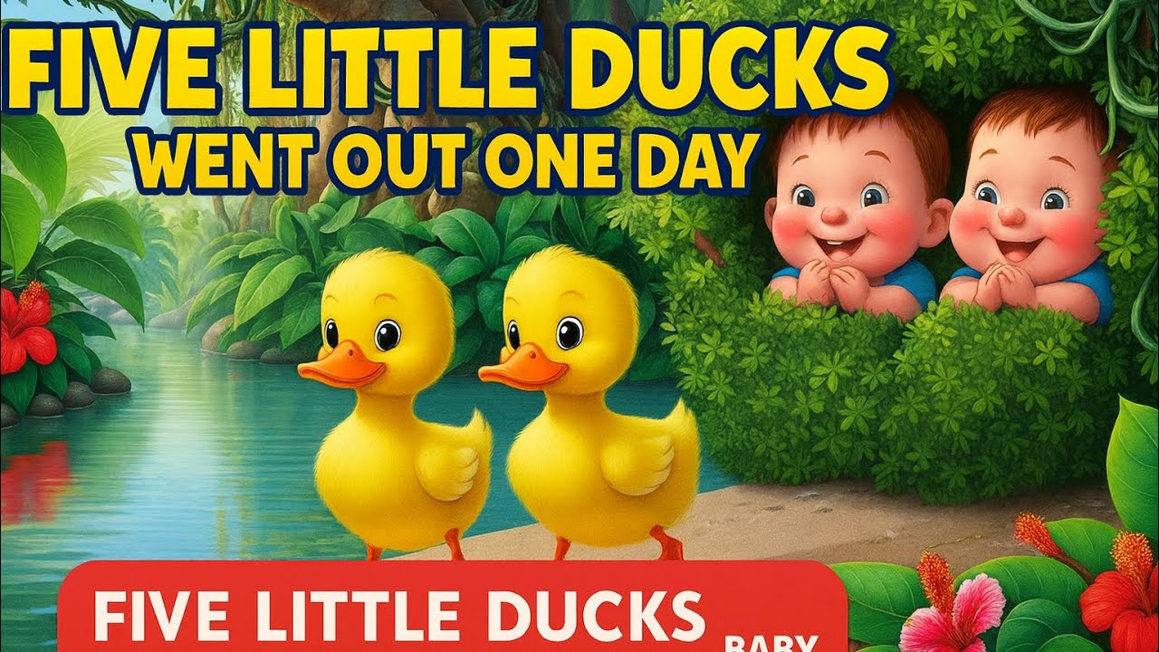 🌈 Five Little Ducks Went Out One Day 🦆 | Popular Kids Song | Baby ...