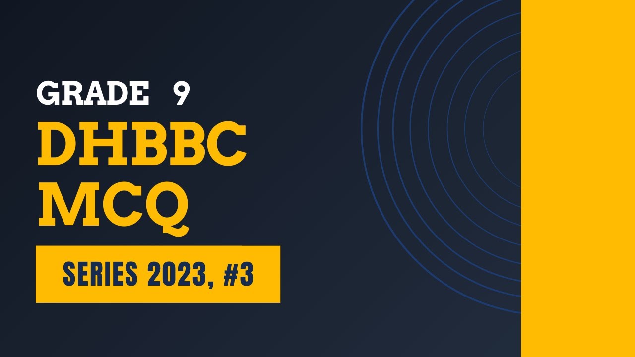DHBBC Exam / Practice MCQs / std 9 - YouTube