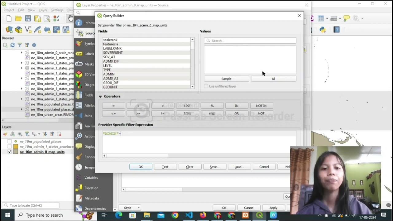 Tutorial cara memasukkan data kedalan query builder di aplikasi QGIS - YouTube